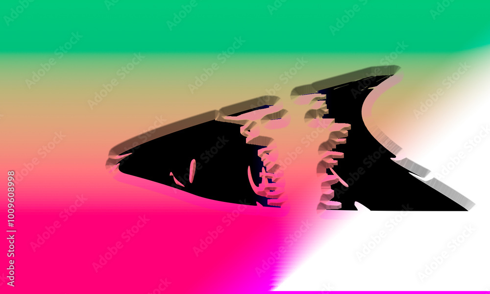 Fantasy graphic. Black alien space ship attacked by space creature ...