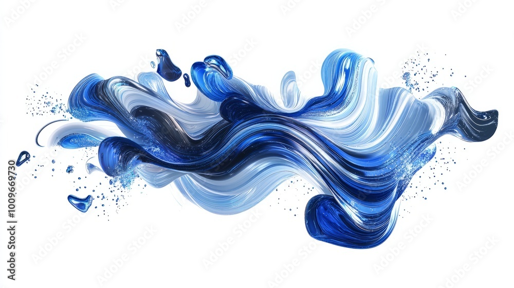 Aquarius zodiac sign in vivid blue and silver waves, capturing the ...