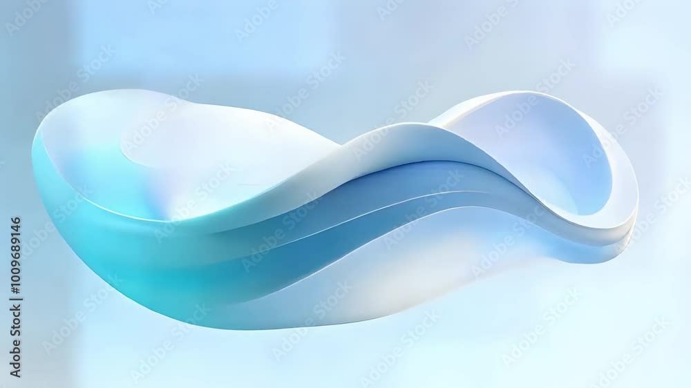 Electric energy wave in a stark white environment, 3D, minimal style ...