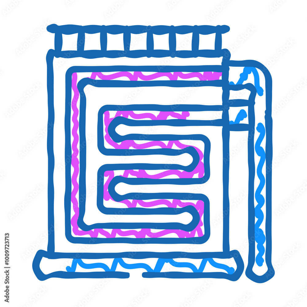 thermal storage energy doodle icon sketch vector. thermal storage ...