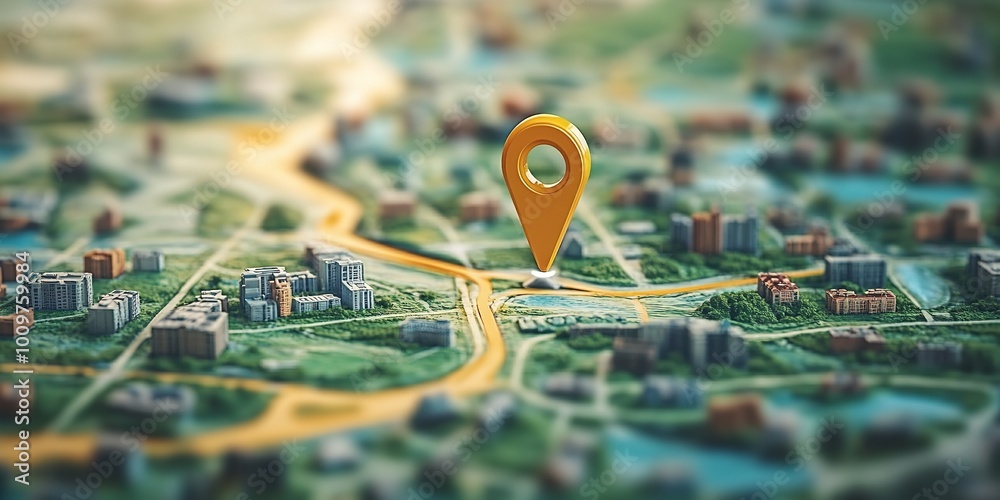 Featuring a digital GPS location on the map with a pinned route path ...