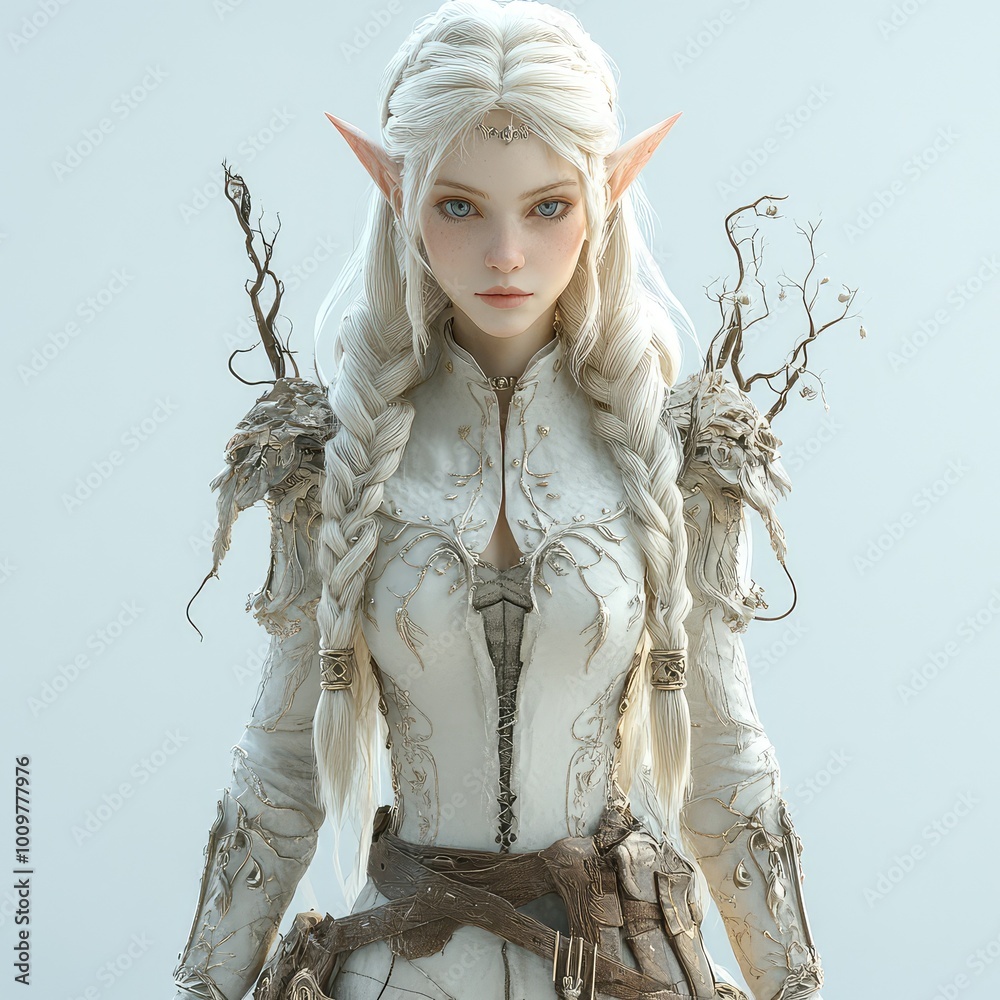 Highly Detailed 3D Fantasy Elf Character Model in T-Pose with Long Ears ...