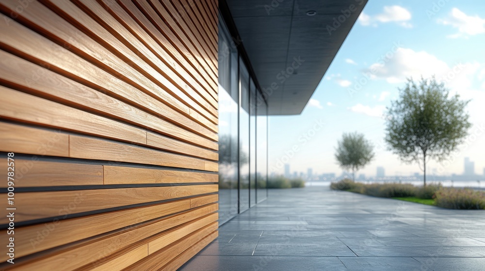 Elegant Wooden Horizontal Slats for Modern Architecture Facades and ...