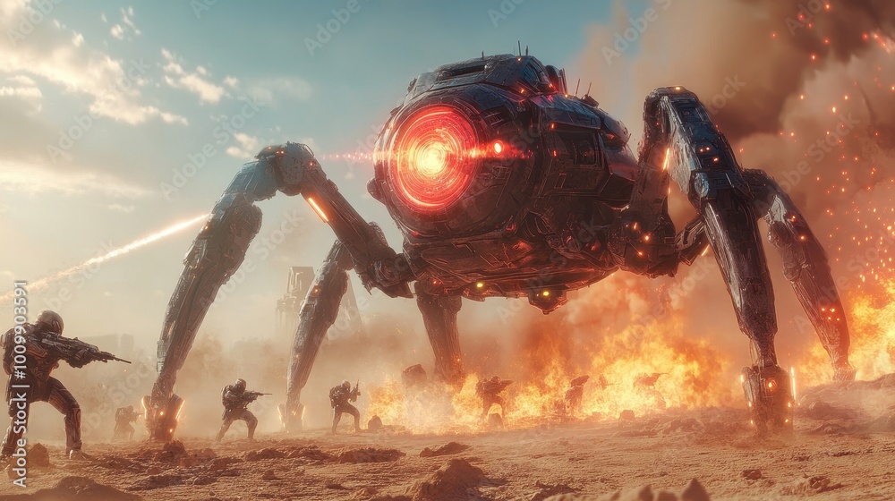 game characters. Action scene with soldiers in armor at war against ...