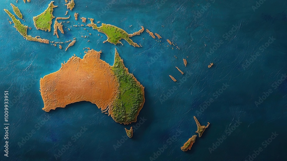 Australia - High resolution physical map, showcasing the continent's ...