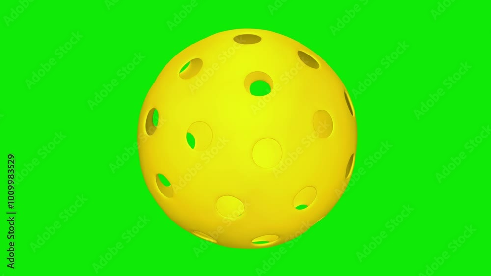 Pickleball Yellow Ball - Rotating Loop - Spinning Cycle - Close Up View ...