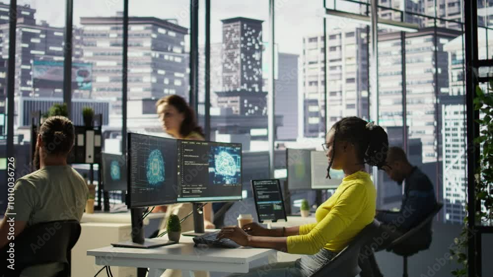 Computer scientist testing AI company software, identifying errors in ...