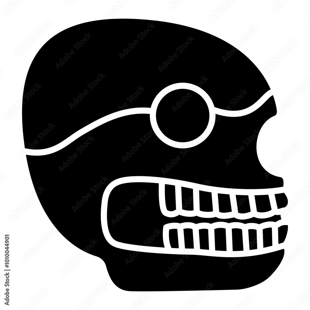Stylized human skull. Native American design of Aztec Indians. Skeleton ...