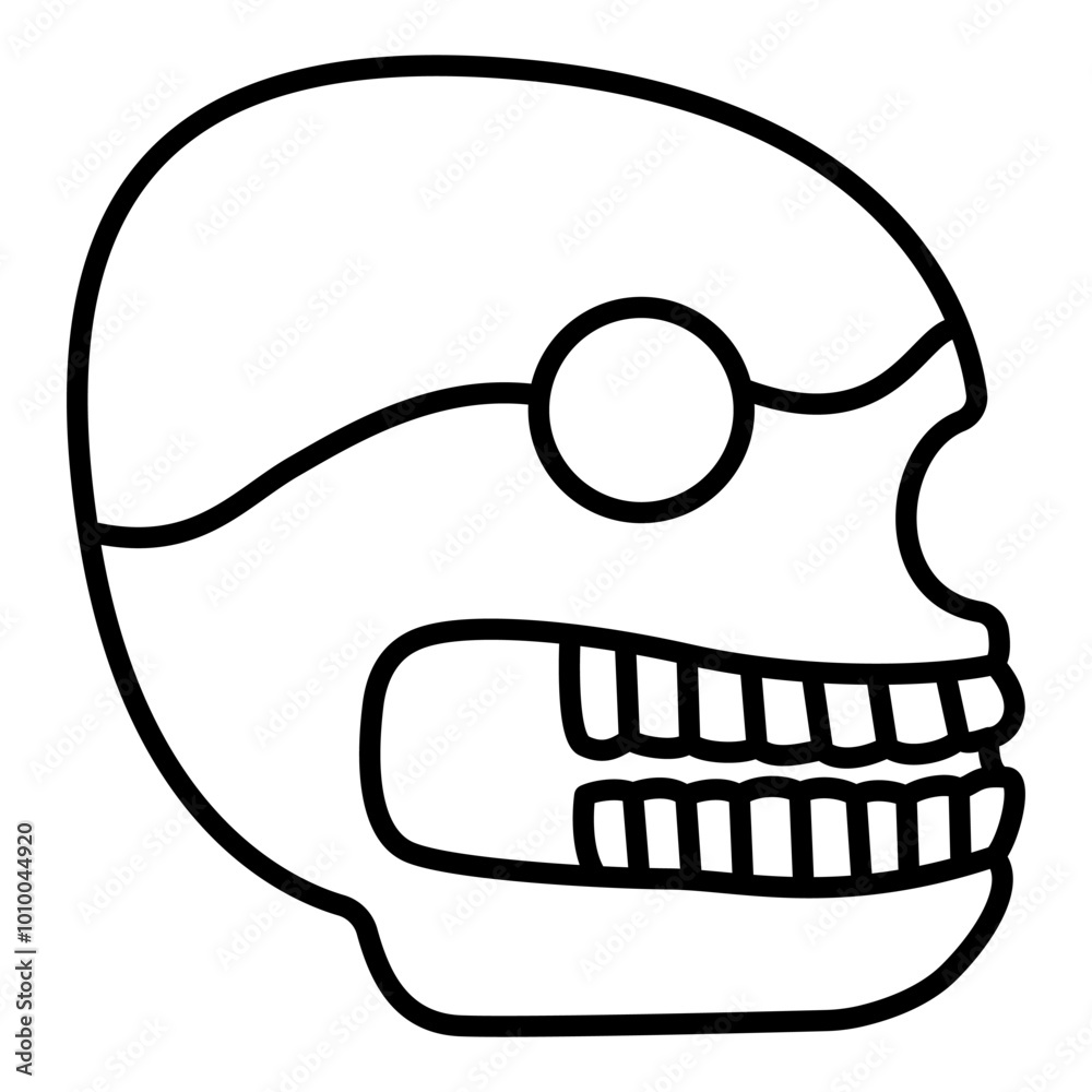 Stylized human skull. Native American design of Aztec Indians. Skeleton ...