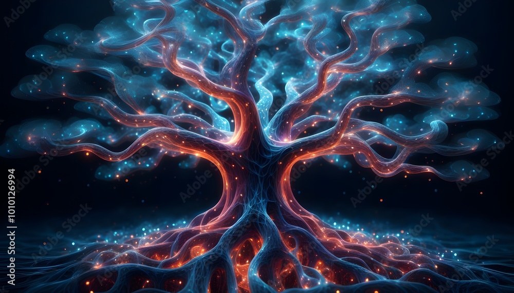 whimsical journey through a magical tree crafted by generative AI with ...