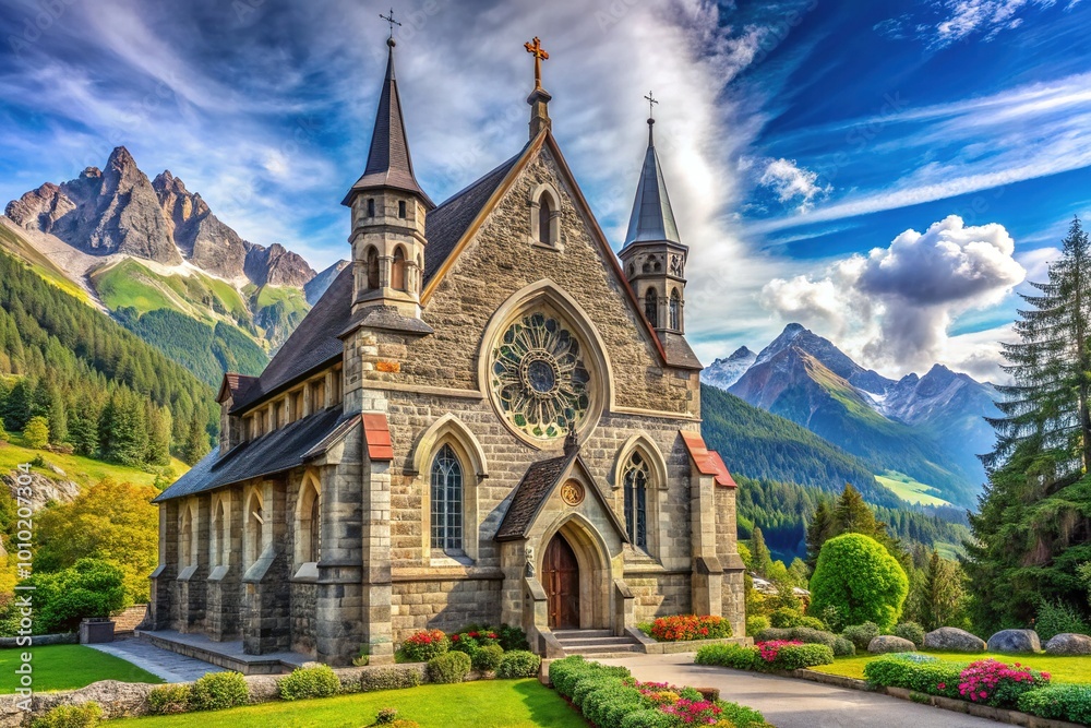 Granite Gothic Revival-style Catholic church with stunning stained ...