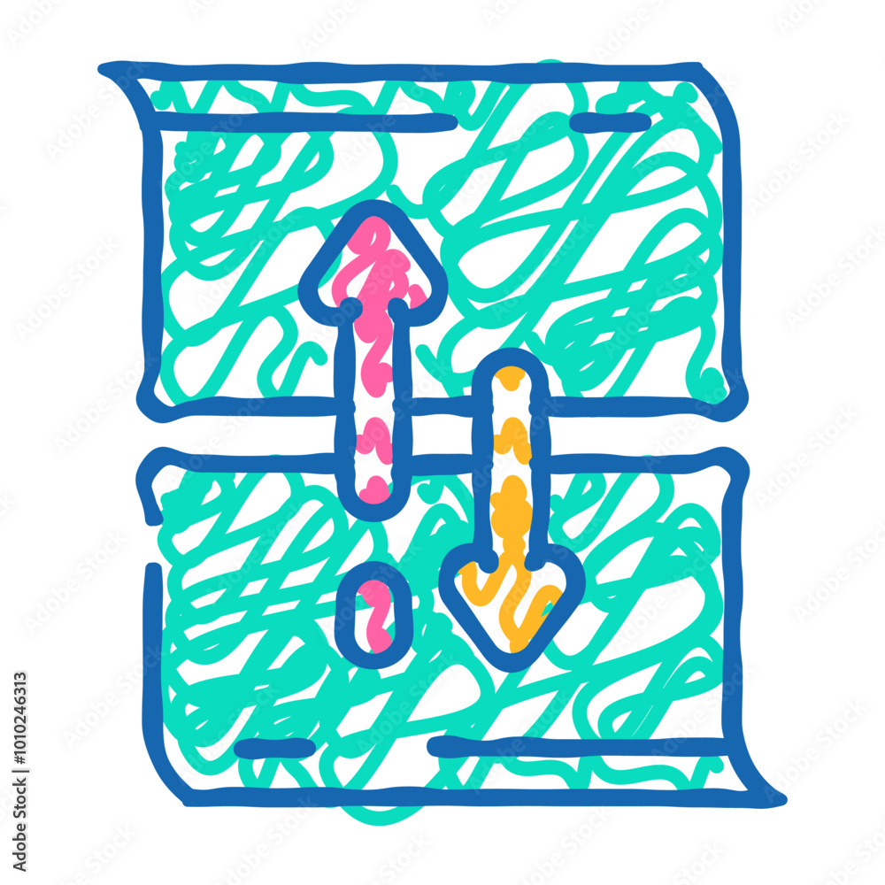 scroll hijacking ux ui design doodle icon sketch vector. scroll hijacking ux ui design sign ...