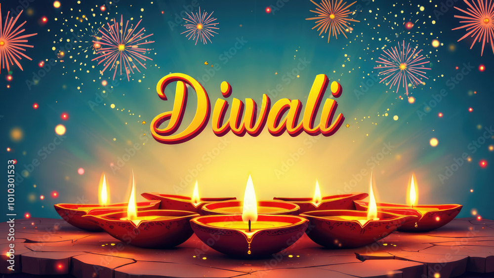 Celebrating Diwali with illuminated lamps and vibrant fireworks ...