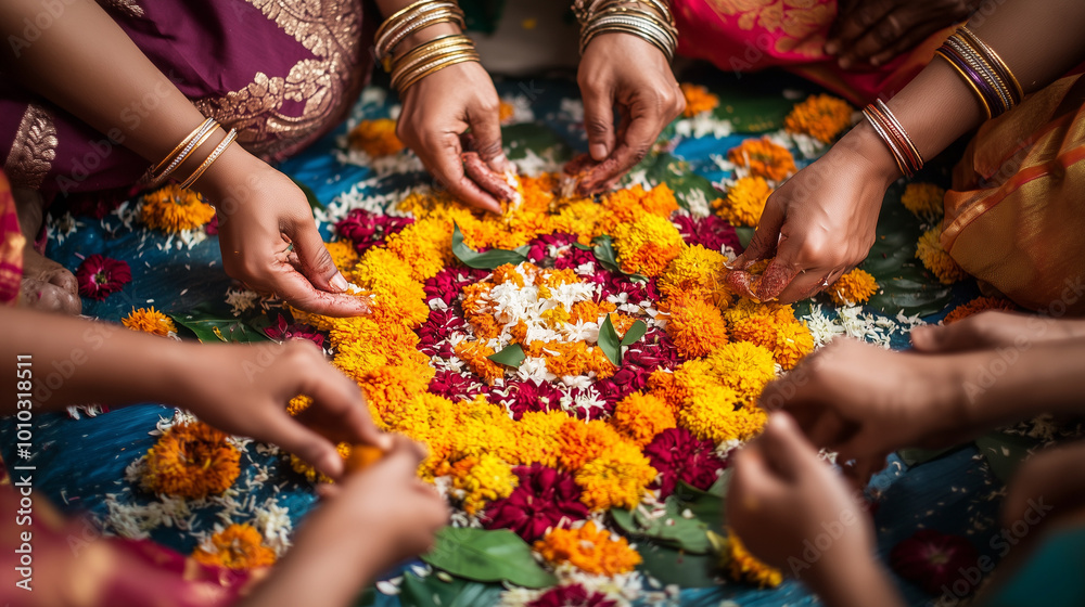 Puthandu festival in Tamil Nadu, families gather in a house decorated ...