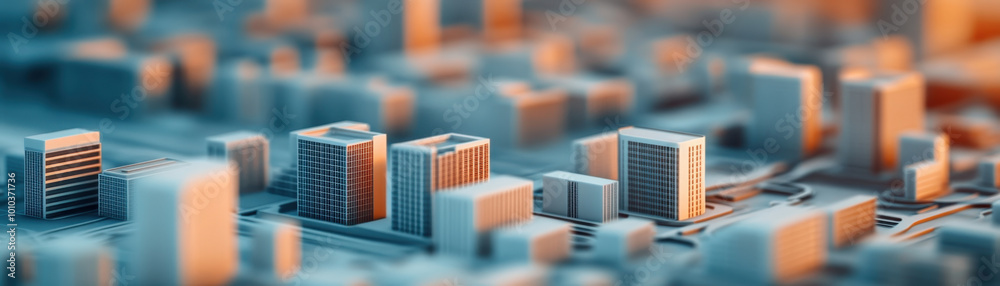 Detailed city planning session with blueprints and model showcasing ...