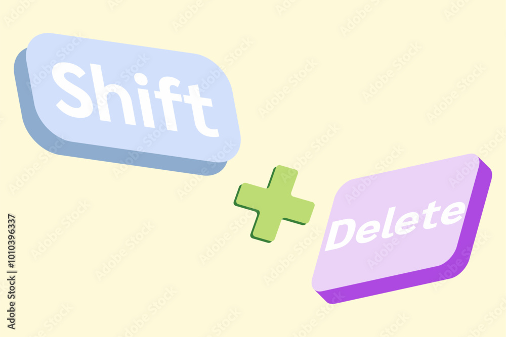 Shift Delete Keyboard Keys: Pastel-colored, 3D-rendered keyboard keys ...