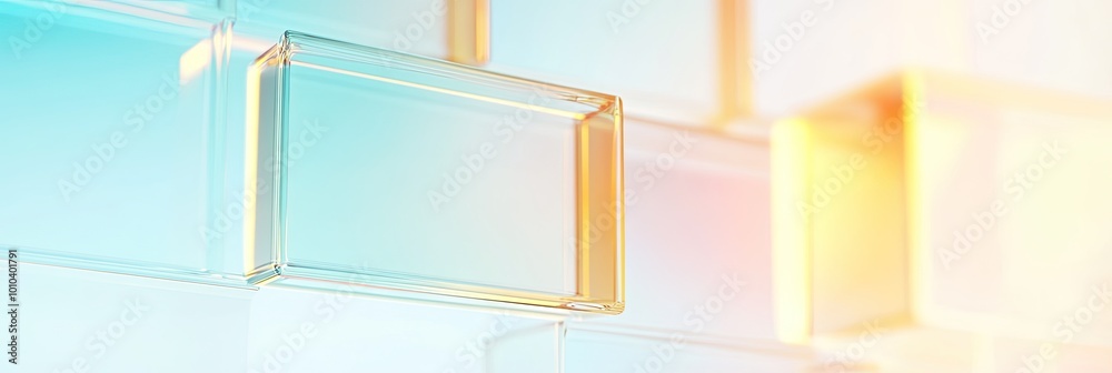 Futuristic abstract design with transparent glass cubes and geometric ...