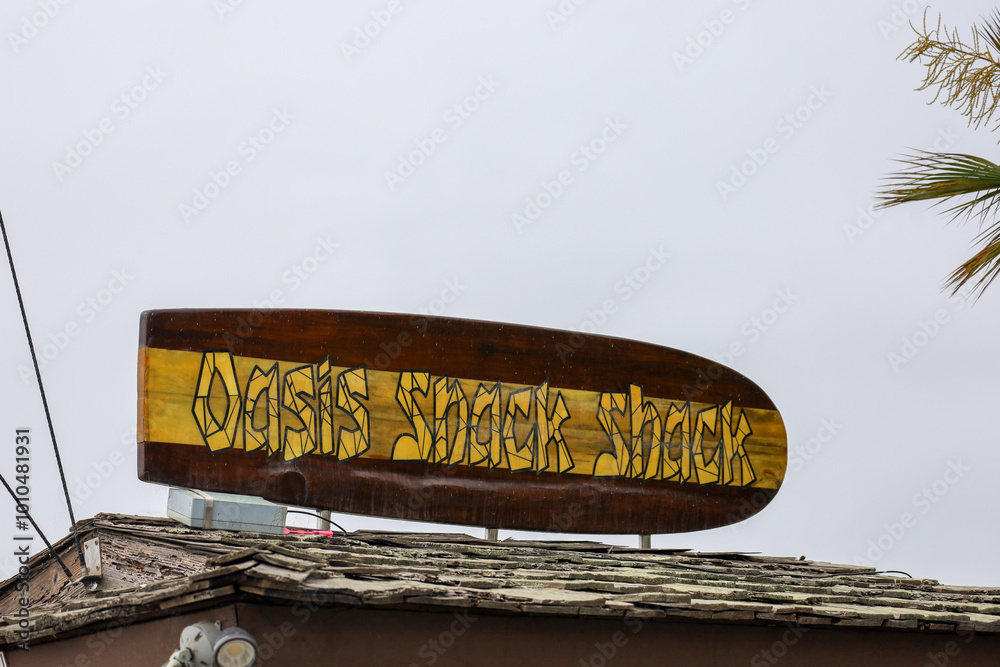 San Diego, CA USA on August 7, 2021. The Oasis Shack Shack surfboard ...