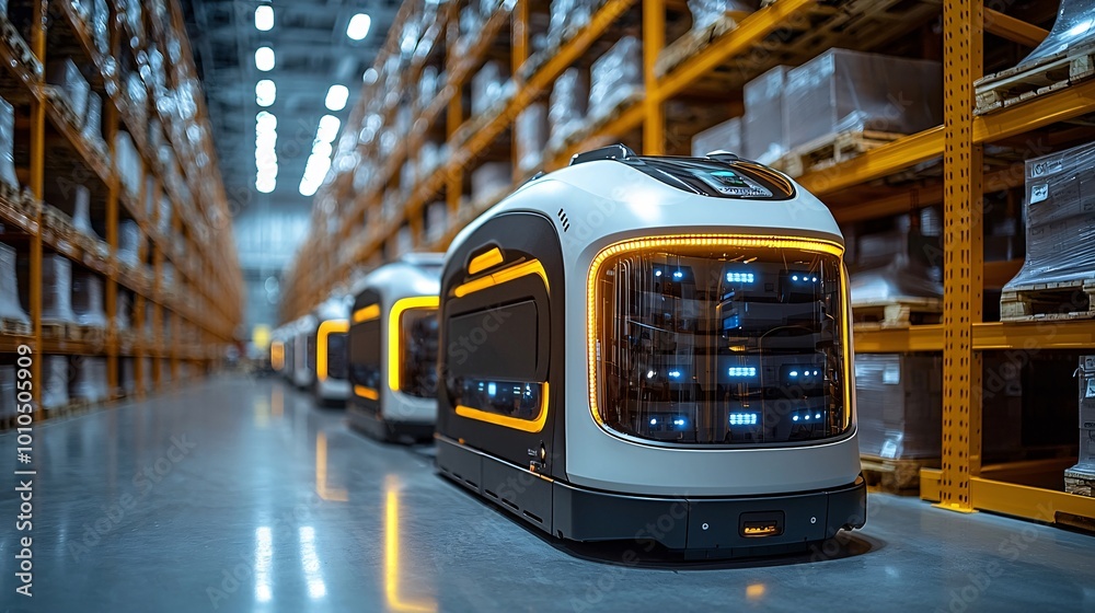 Smart logistics hub with AR-driven robots and automated sorting ...