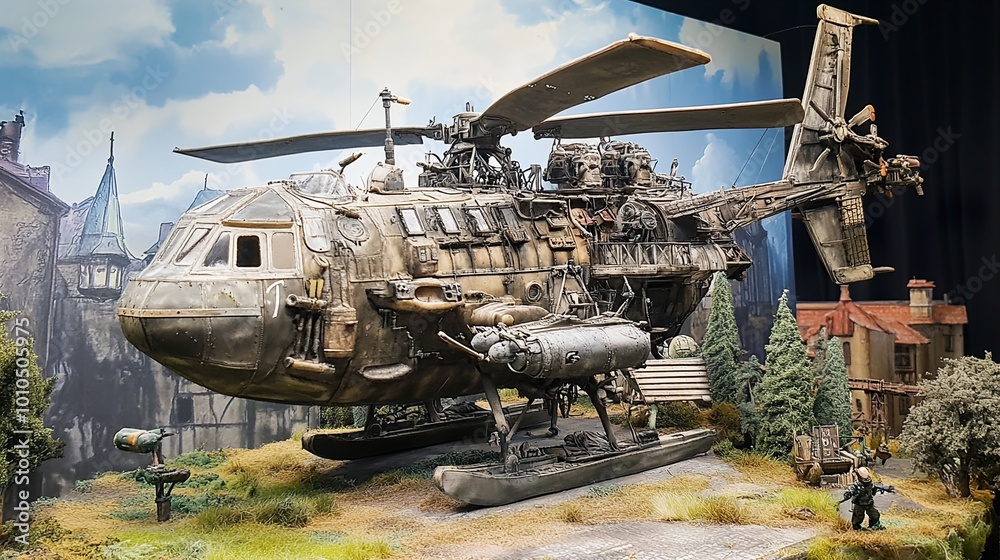 Steampunk Helicopter Model: A Detailed Look at a Futuristic Aircraft ...