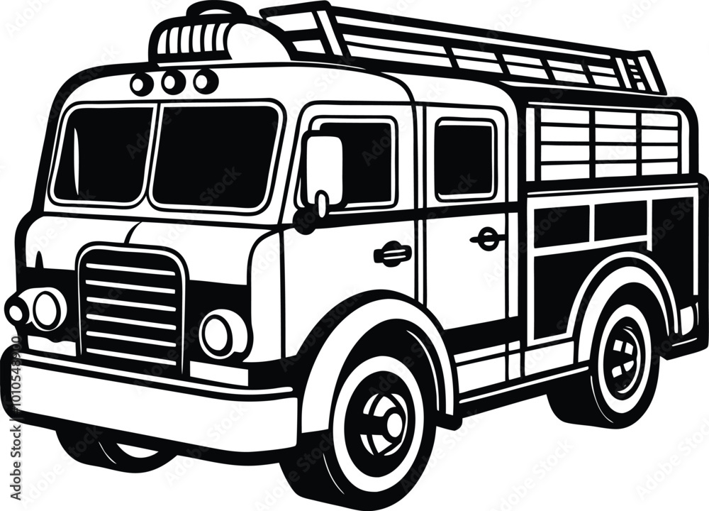 Fire truck glyph icon, transport and emergency, firefighter car sign ...