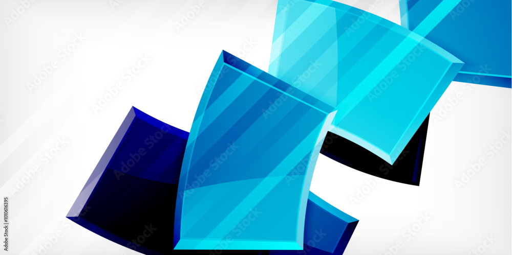 Round 3d shapes, plates background. Creative composition design ...