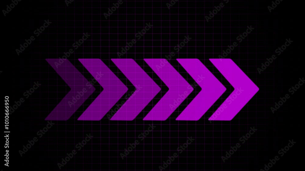 Blinking arrow navigation, arrow on black background, seamless loop ...