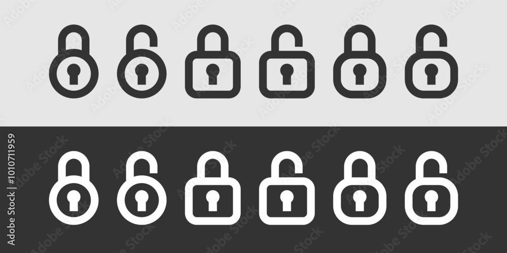 The illustration shows a padlock. Personal data protection and password ...