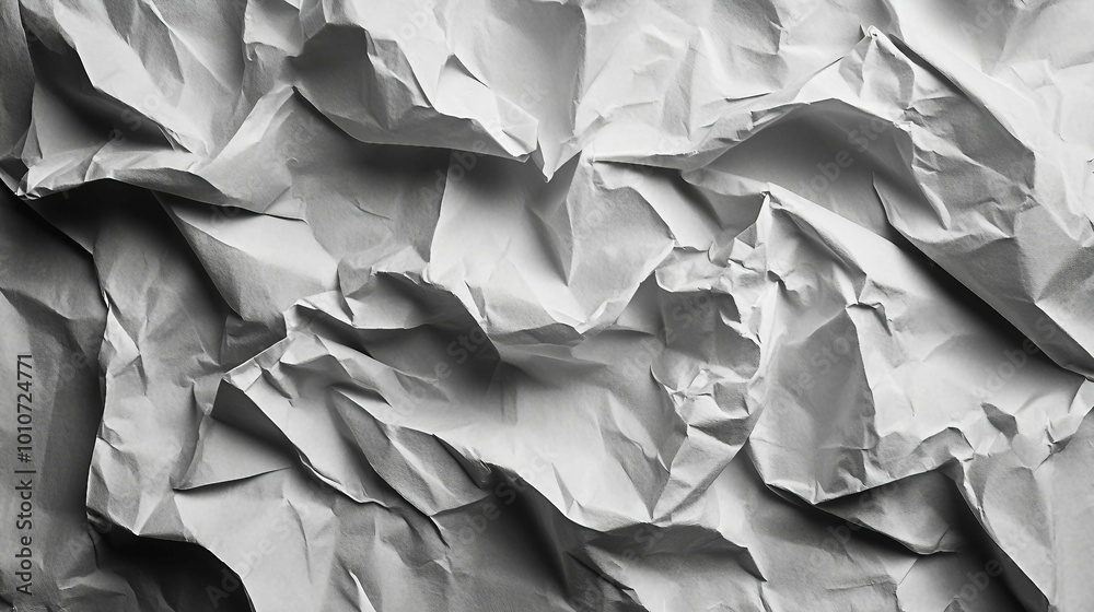 Wrinkled And Crumpled Paper With Deep Folds And Creases Forms A ...