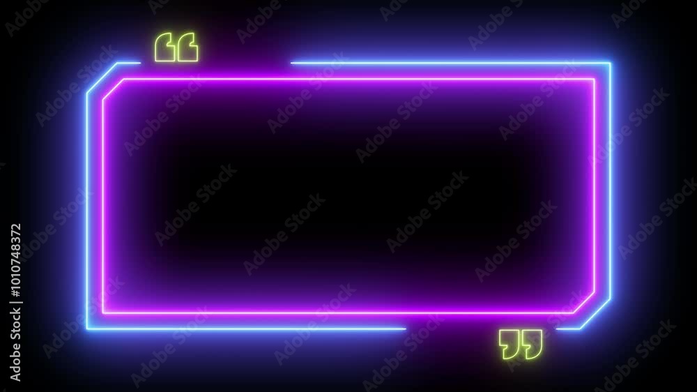 quotes neon frame frame border animated frame border place adverbs 4k ...