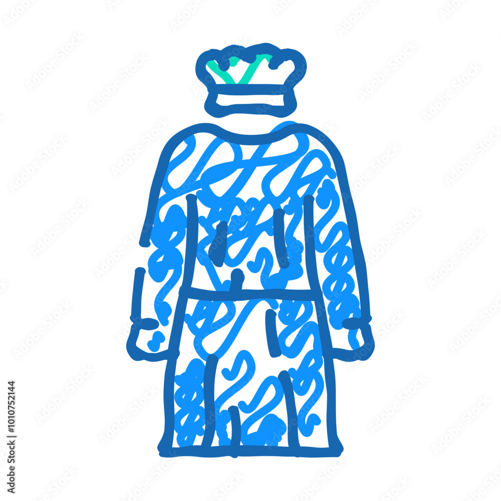 isolation gown ppe protective equipment doodle icon sketch vector ...