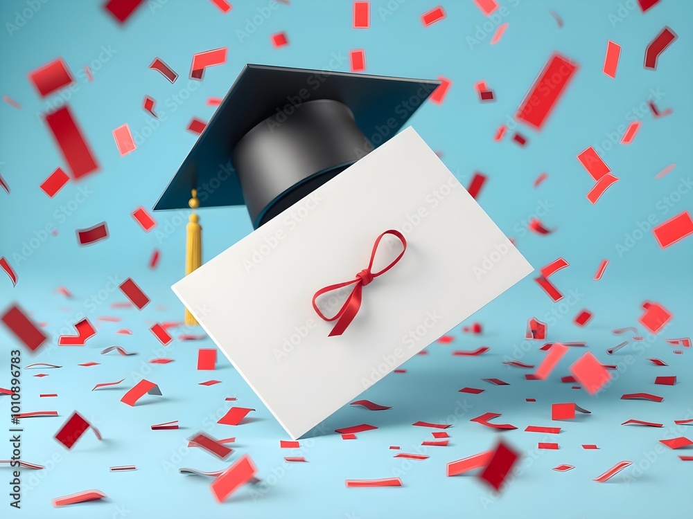 Graduation Cap and Diploma: A celebratory image featuring a graduation ...