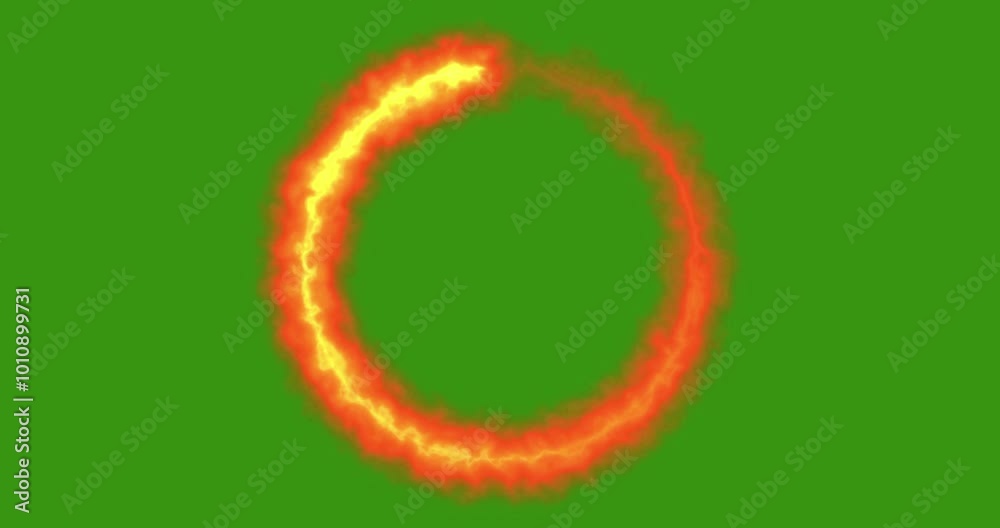abstract ring of fire flame appears on black background, concept of ...
