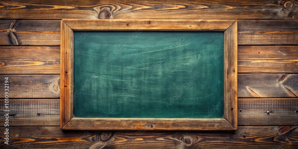 Authentic vintage wooden school board on a rustic backdrop, perfect for ...