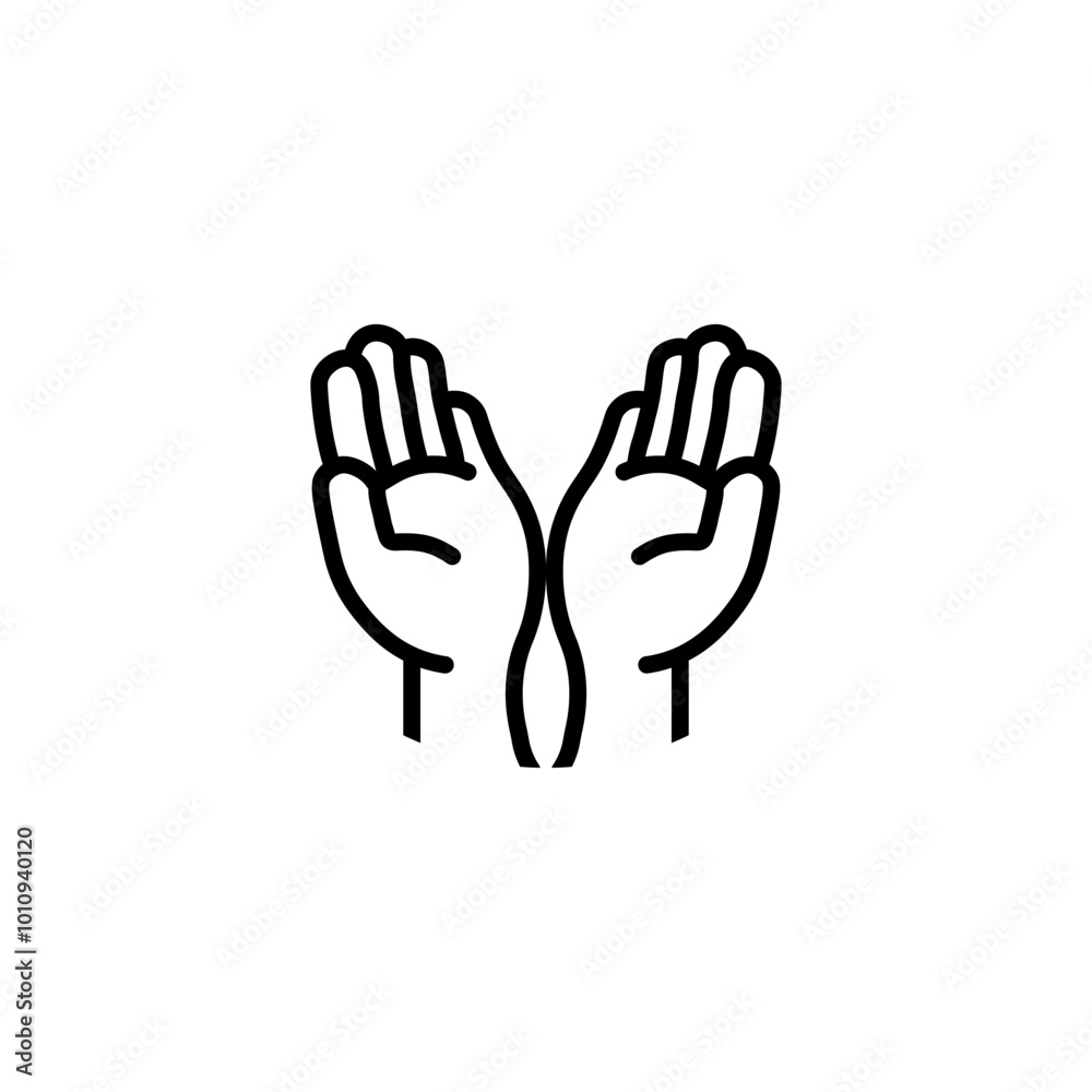 Dua Hands Flat Vector Icon - Part of Dua Hands Collection for Websites ...