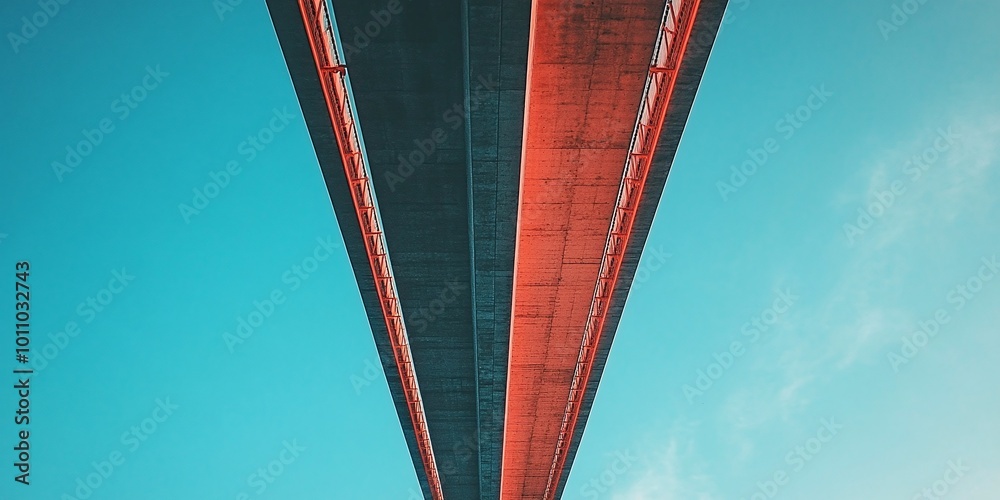 civil engineering bridge with concrete structure, modern design ...