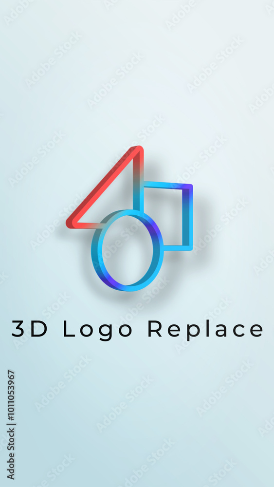 Vertical 3D Logo Replace Title Stock Template | Adobe Stock