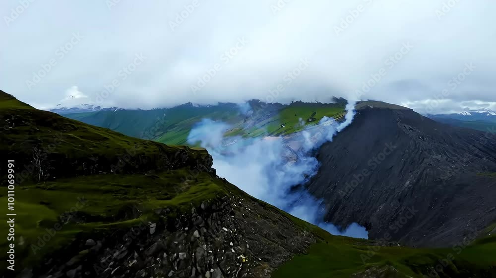 breathtaking vertical 4K drone shot captures thrill diving frommountain ...