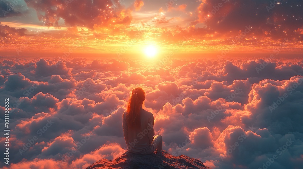 Digital Cloud Data Overlays On Sky Background Symbolizing Ai Powered Weather Prediction