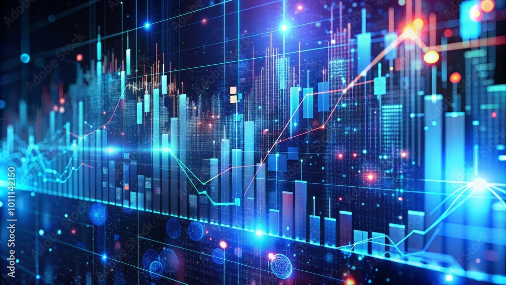 Abstract Animated Background Featuring Random Numbers in a Dynamic ...