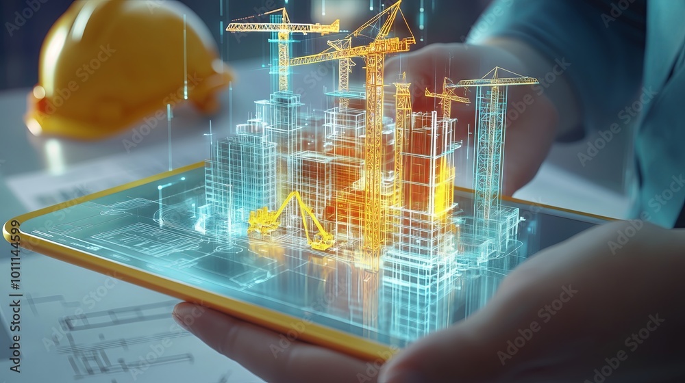 Architect using digital tablet for building information modeling Stock ... Architect using digital tablet for building information modeling Stock ...