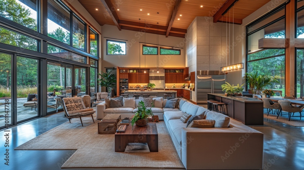 Warm and inviting open-plan living area showcasing structural insulated ...