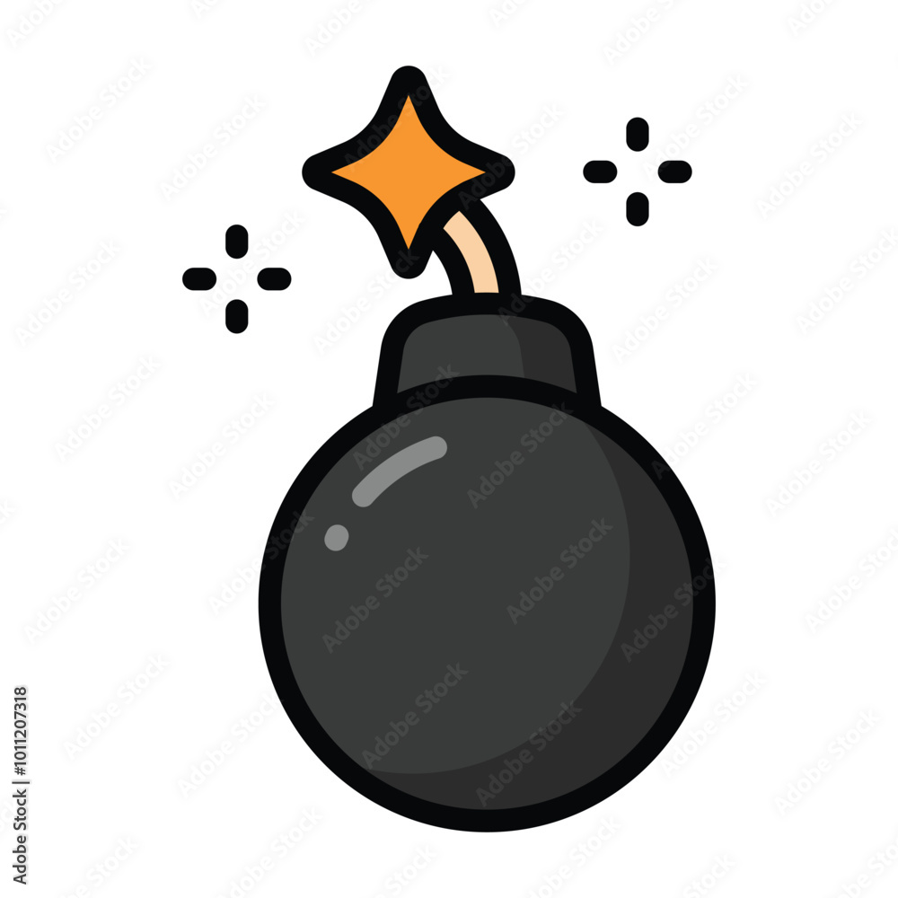 Simple Bomb colorful icon. The icon can be used for websites, print ...