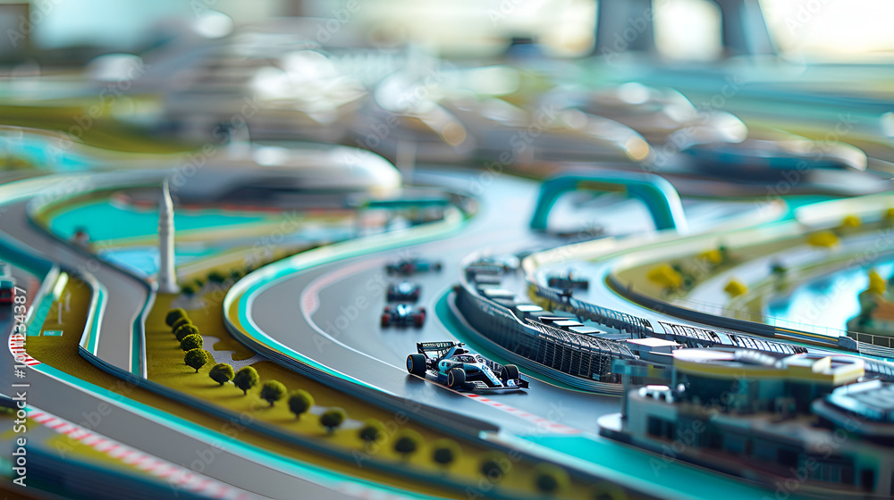 A futuristic car park featuring autonomous vehicles and smart charging ...