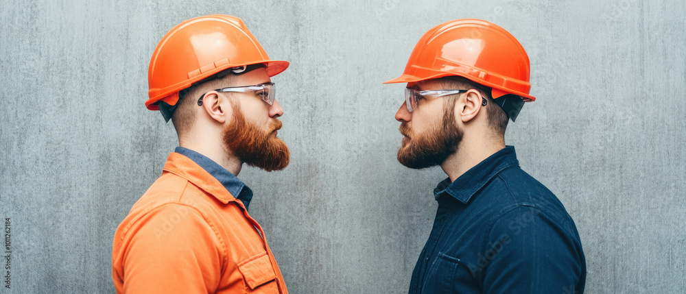 Engineer analyzing two products side by side for quality assessment ...