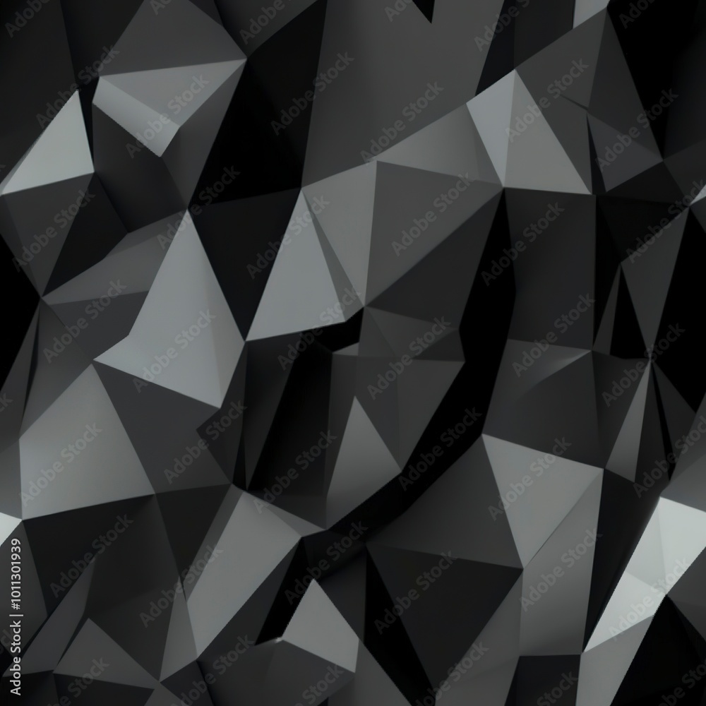 Black 3D Geometric Seamless Pattern Texture of Angular Shapes and ...