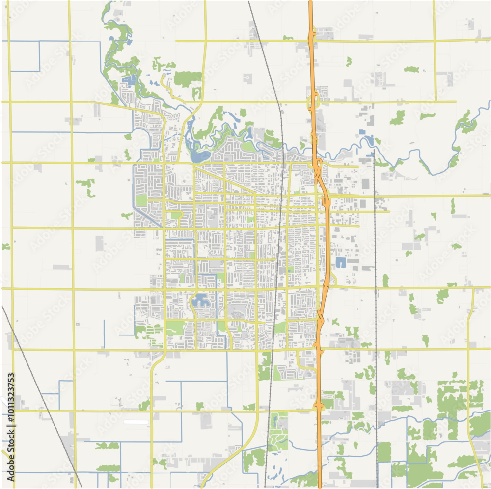 Map of Lodi in California in a normal road map style. Contains layered ...