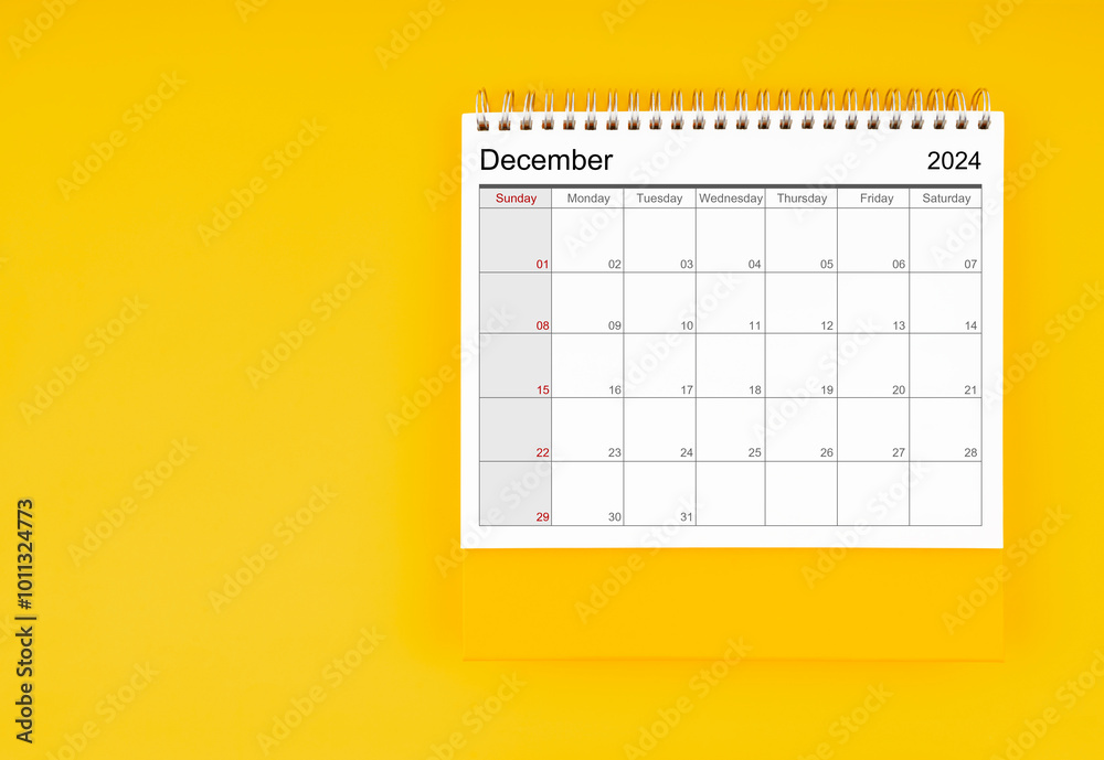December desk calendar for 2024 year. Blank calendar for your ...