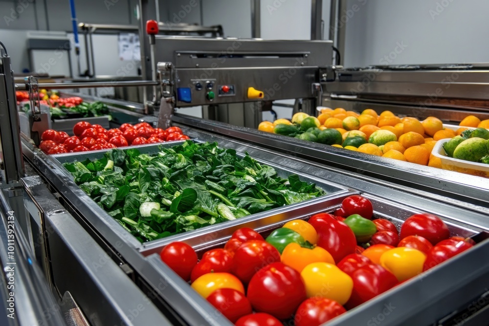 Automated food processing equipment handling fresh fruits and ...