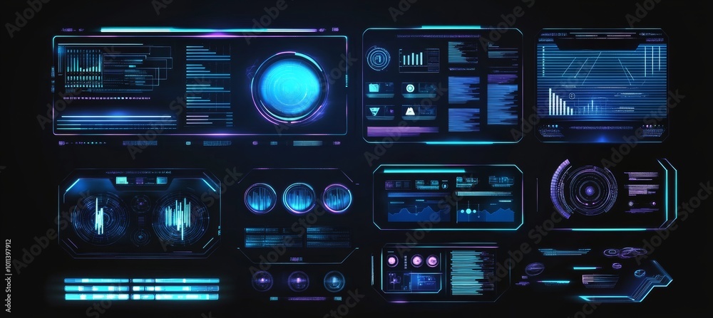 Digital holographic user interface with dashboards, elements, and ...